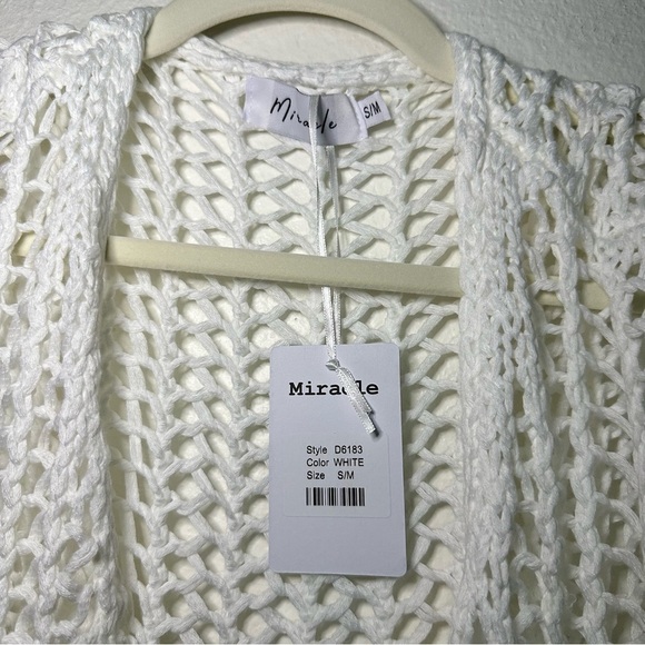 Sweaters | 14 Nwt Womens Ivory Crochet Open Long Cardigan | Poshmark